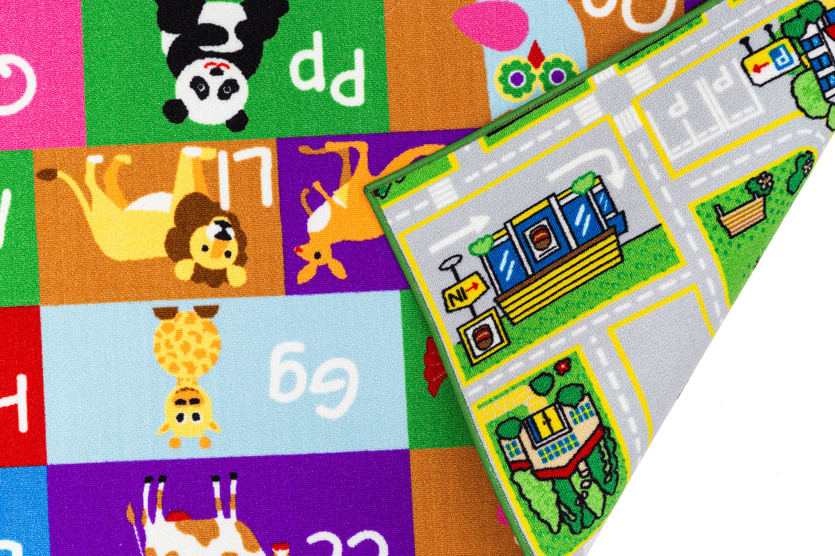 Multi Color Alphabet Educational / Road Map Reversible Fun Kids Area R ...